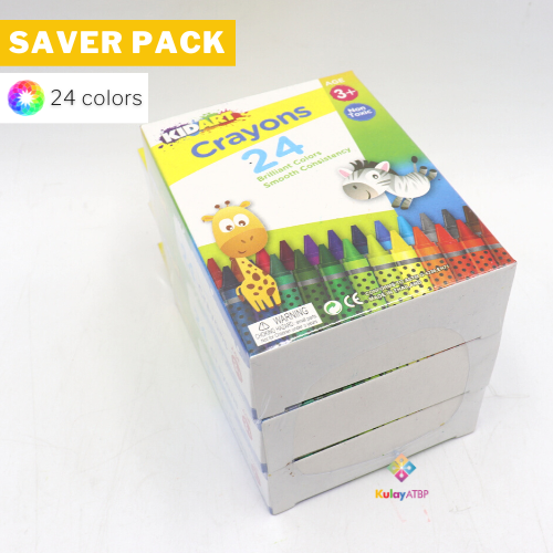 Saver Pack - 3 Boxes - Kid Art School Quality Crayons (24 Colors ...