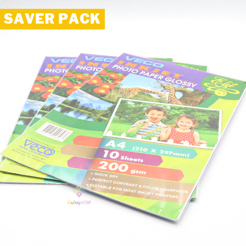 Saver Pack - 3 packs (10s) - Elit Photo Paper, Glossy, 200gsm A4 ...